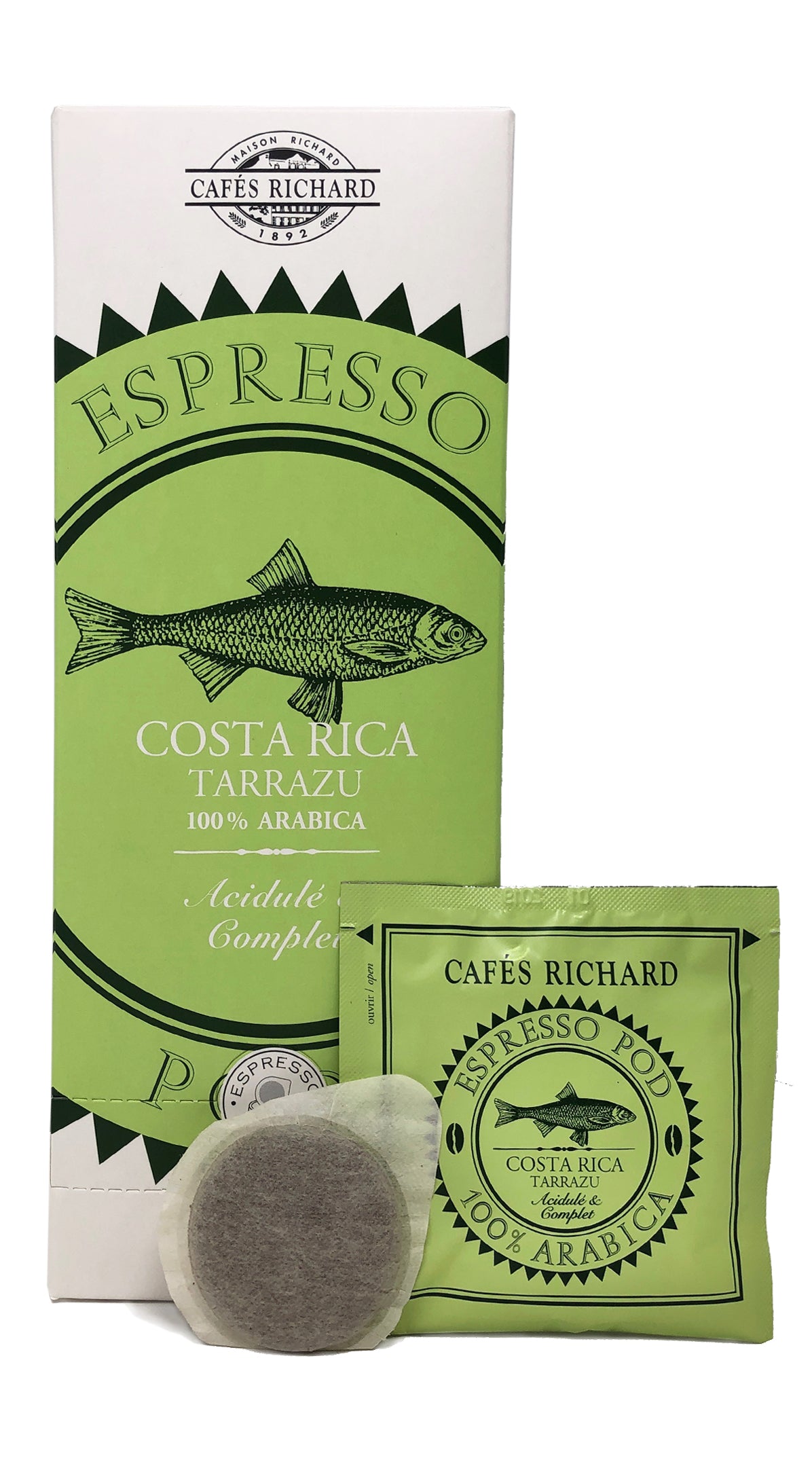Costa Rica Pods - French Coffee by Cafés Richard - ESE Espresso Pods ...